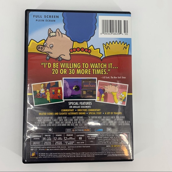 Media | The Simpsons Movie Dvd Full Screen | Poshmark